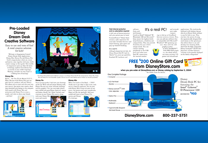 Disney Dream Desk Catalog Inset Brochure – SeenDesigns