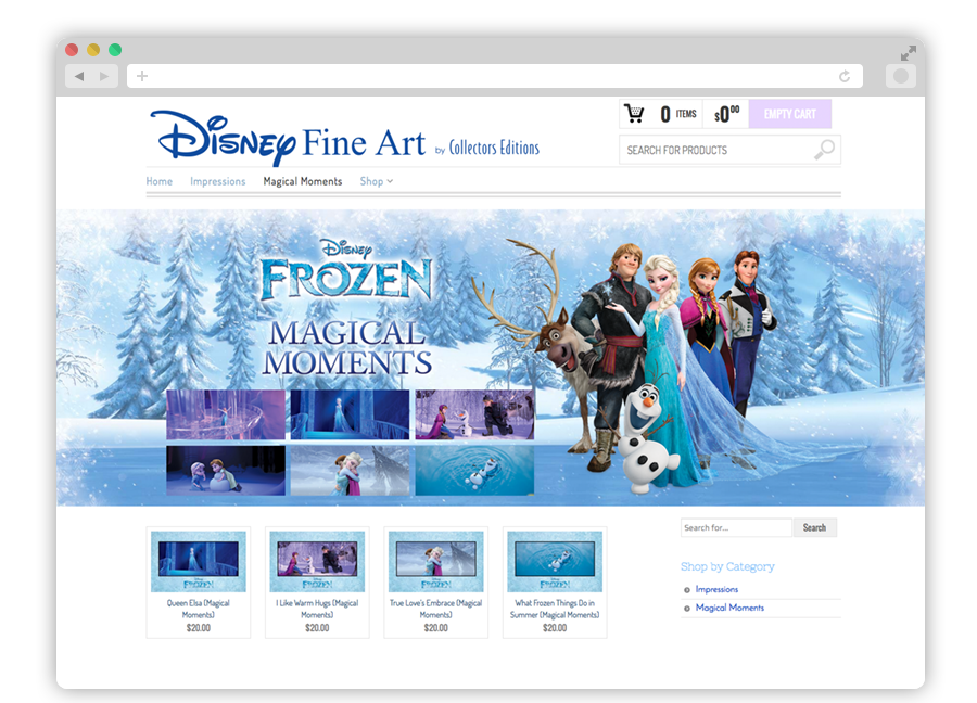 Disney Fine Art Shop Website – SeenDesigns