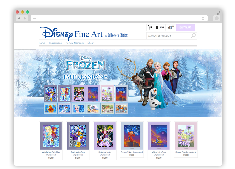 Disney Fine Art Shop Website – SeenDesigns